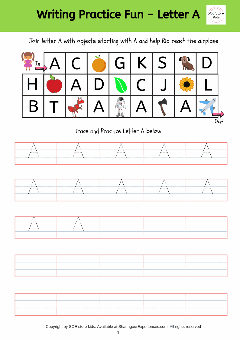 SOE Store Kids Capital Letters Writing Practice Book For Nursery Kids