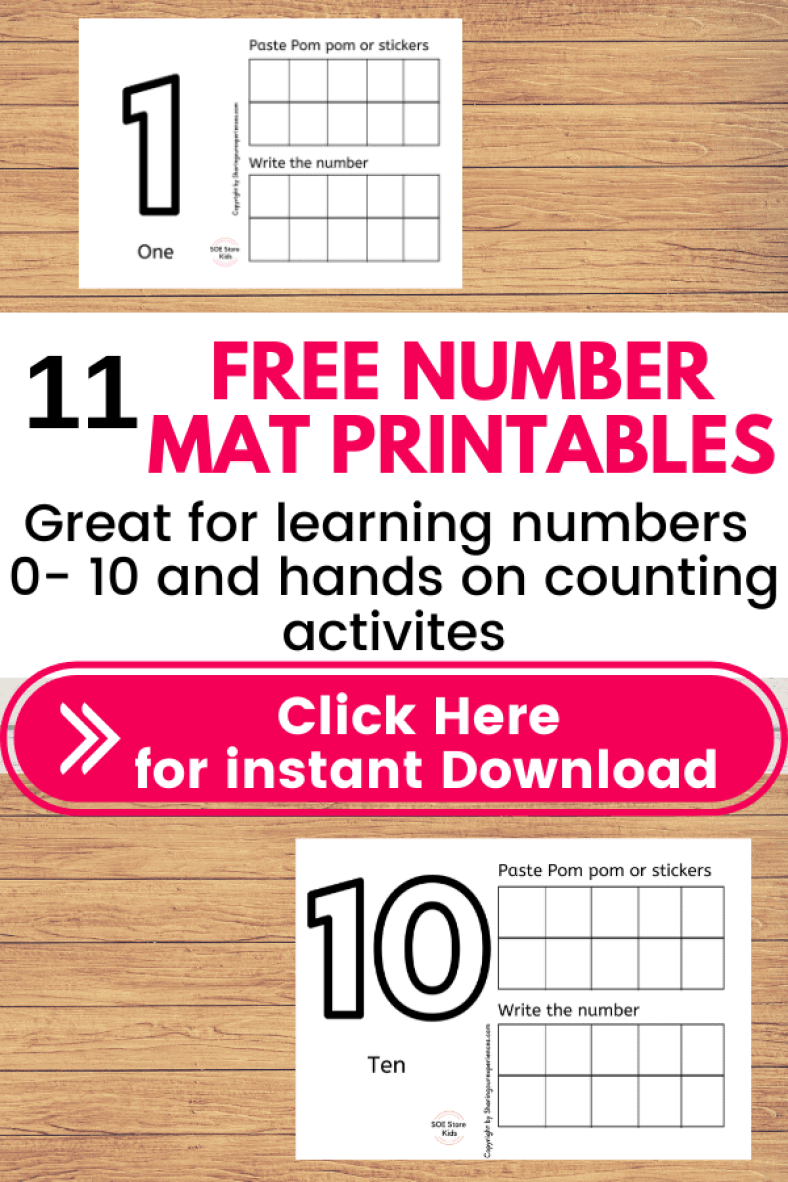 Free number mats for Preschool 1 - 10 pdf - Playdough printable ...