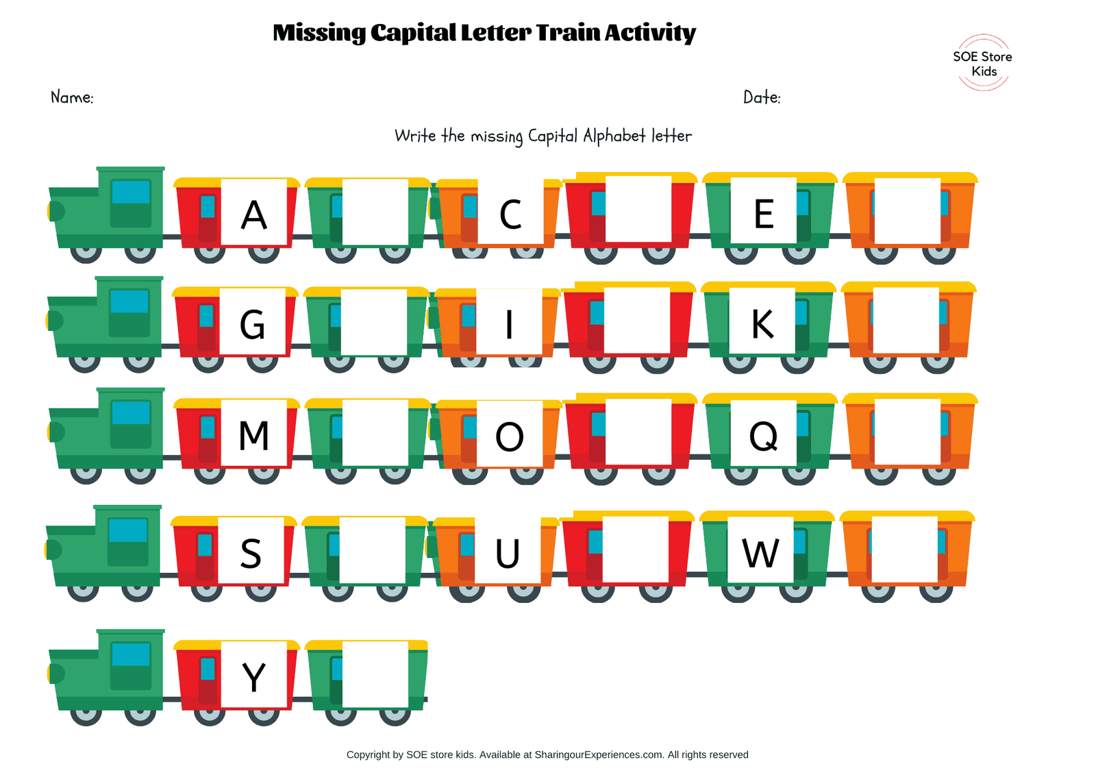 FREE Missing letter worksheets pdf for kids - Teach letter sequencing ...