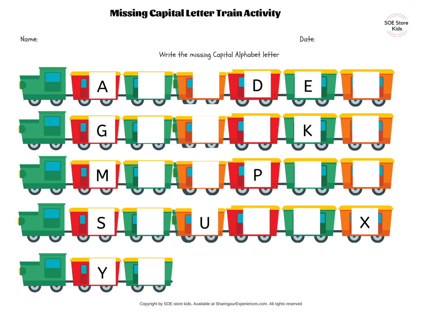 FREE Missing letter worksheets pdf for kids - Teach letter sequencing ...