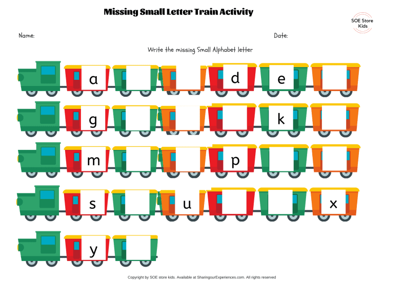 FREE Missing letter worksheets pdf for kids - Teach letter sequencing ...