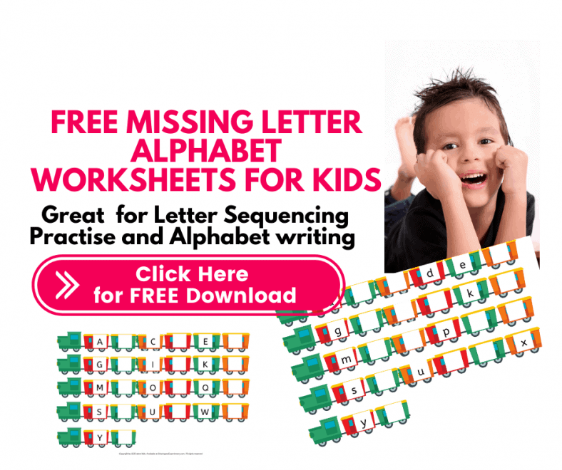 FREE Missing letter worksheets pdf for kids - Teach letter sequencing ...