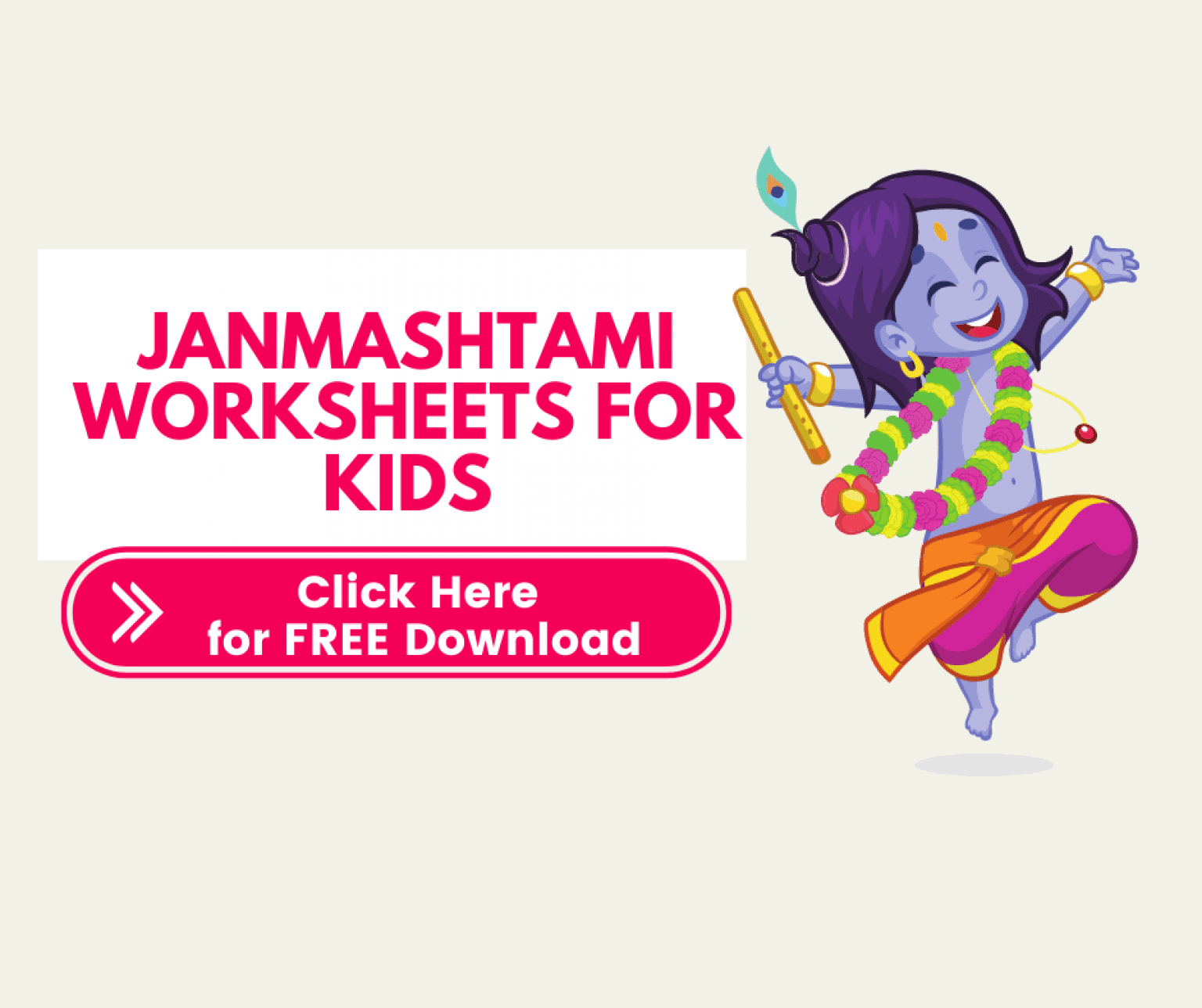 FREE Janmashtmi worksheets and activities for toddlers, preschoolers ...