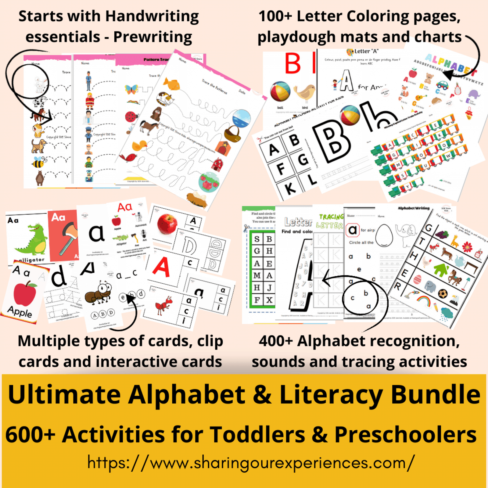 Learning the Alphabet bundle - Alphabet activities for toddlers and ...