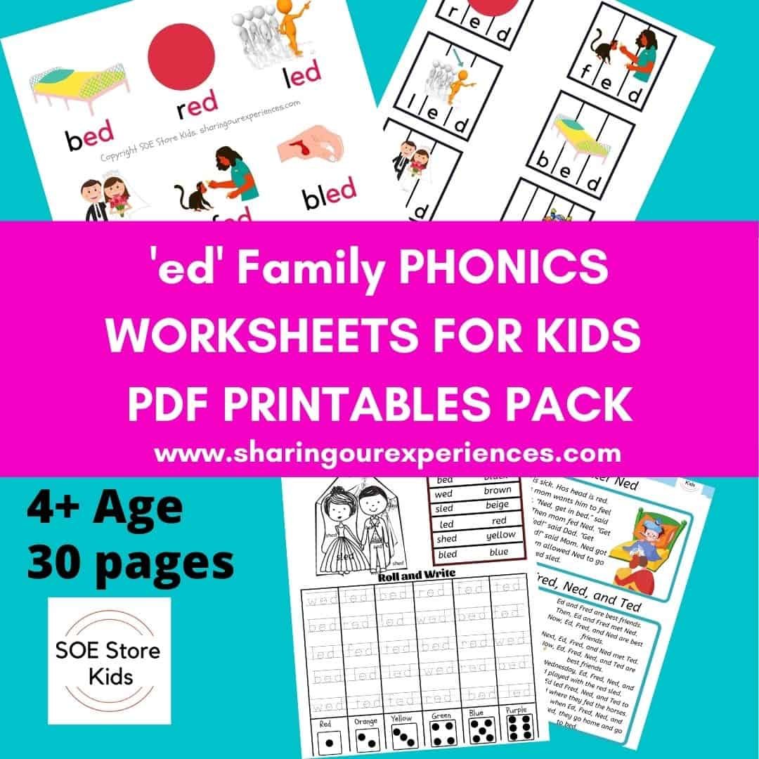 Ed Word Family Worksheets