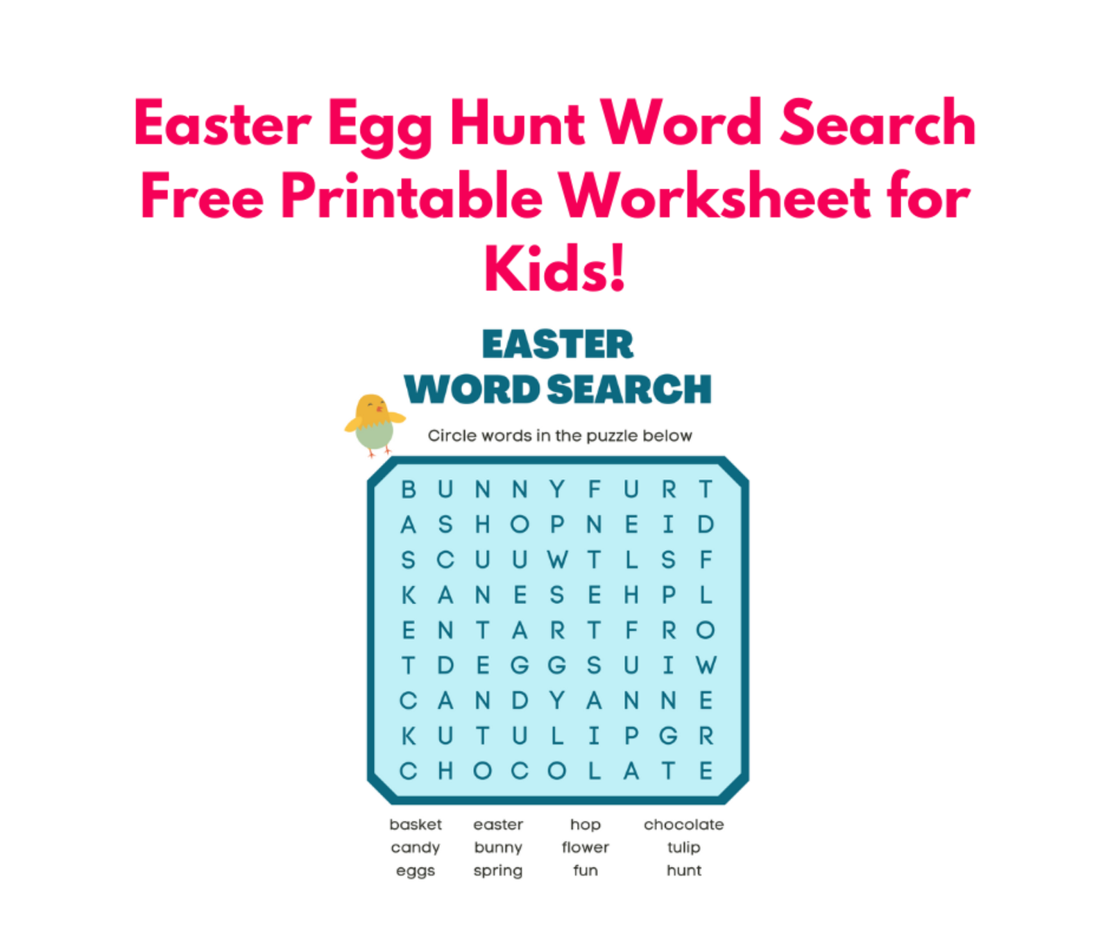 Easter Egg Hunt Word Search: A Fun and Free Printable Worksheet for ...